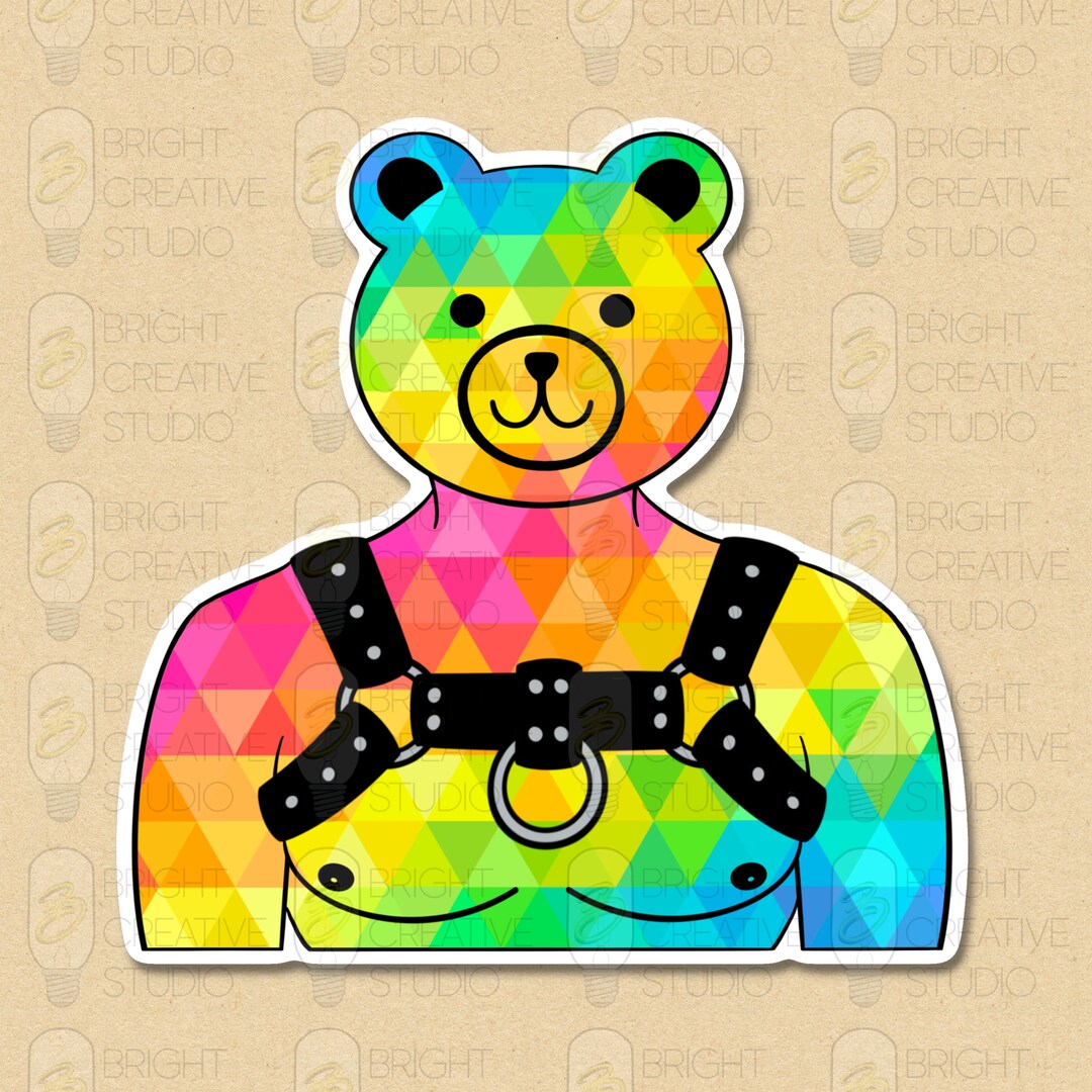Rainbow Go-go Bear Sticker - Etsy