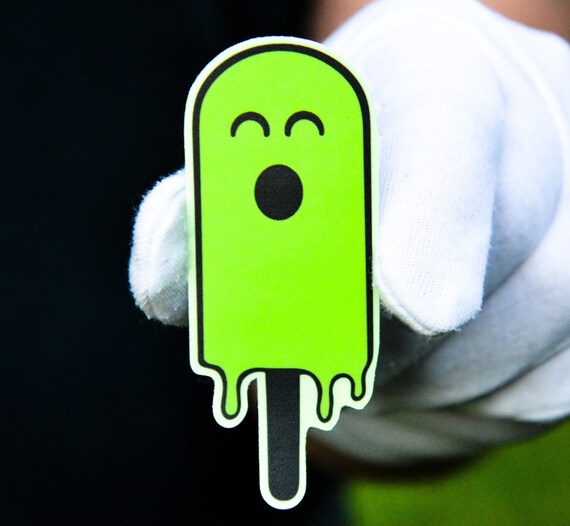 Glow in the Dark Ghost Popsicle Sticker - Etsy