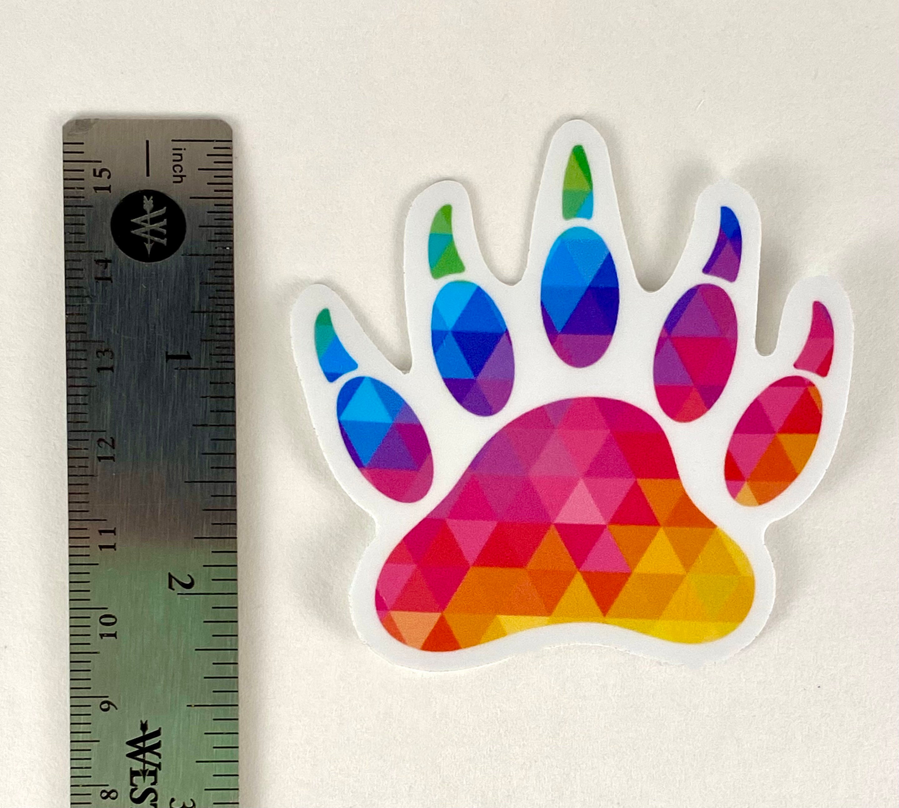 Bear Paw Rainbow Pride Sticker - Etsy