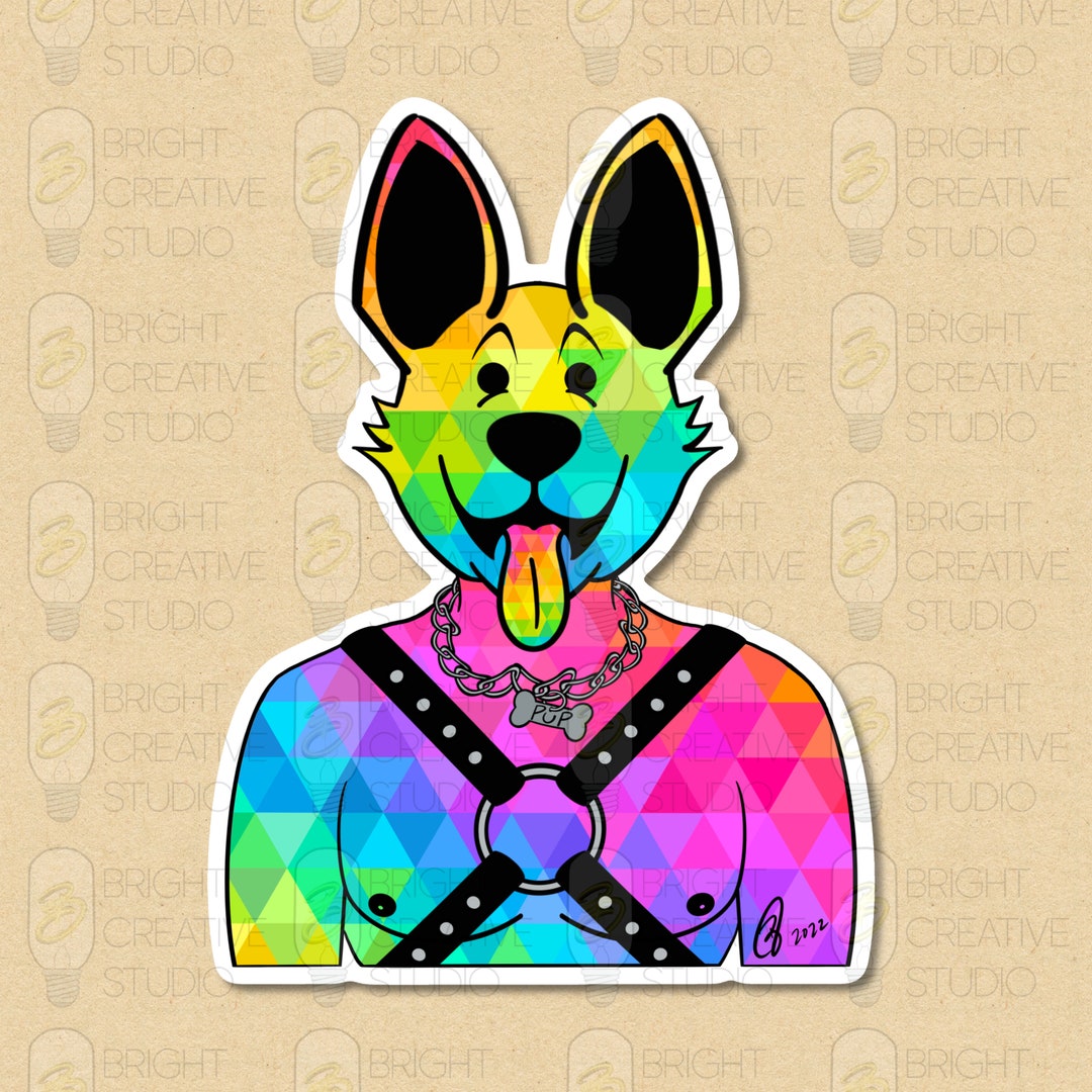Rainbow Pup Bono Sticker - Etsy