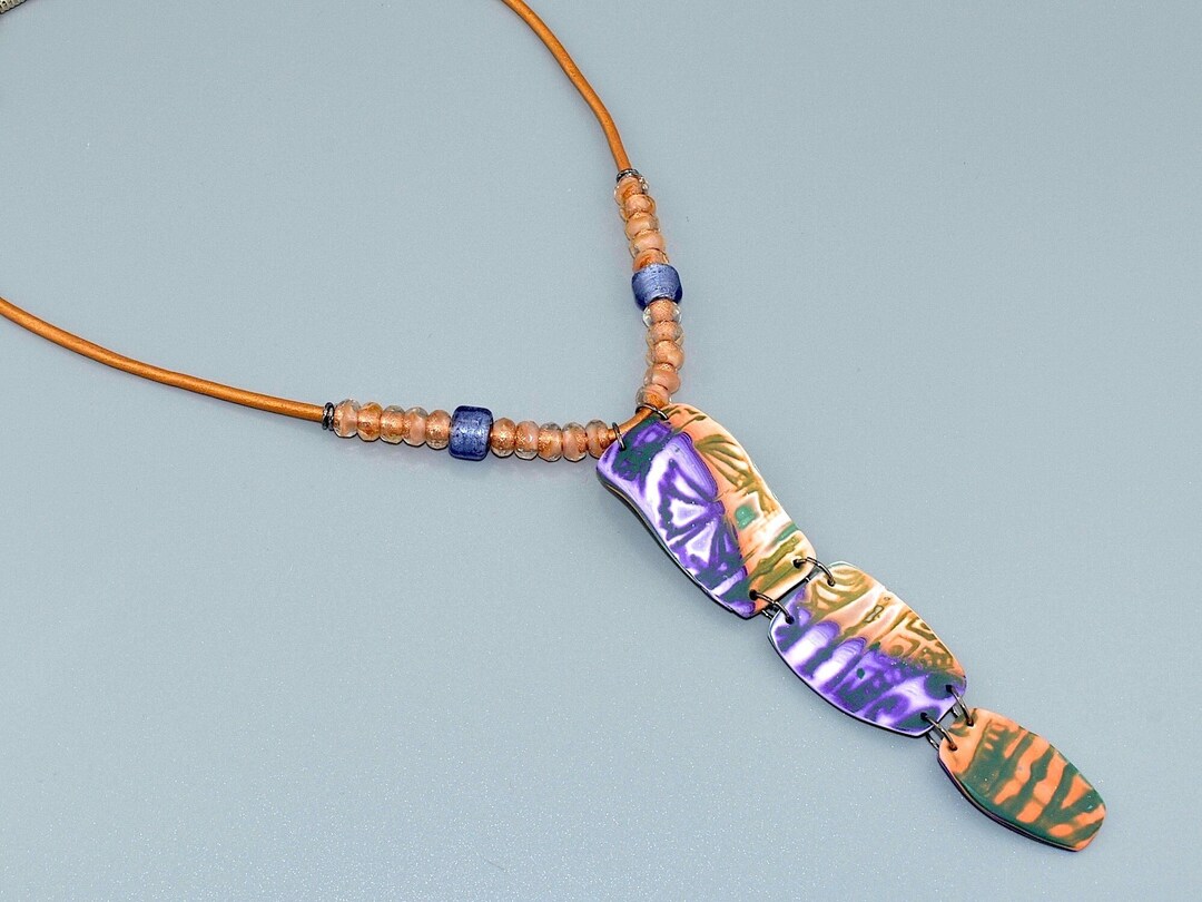 A Bold 3-piece Pendant 5 Inches Long Makes This a Unique and - Etsy