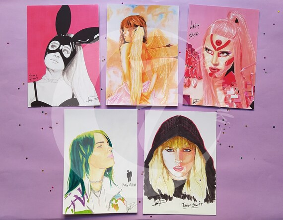 Prints Female Singers Drawings Portraits | Etsy