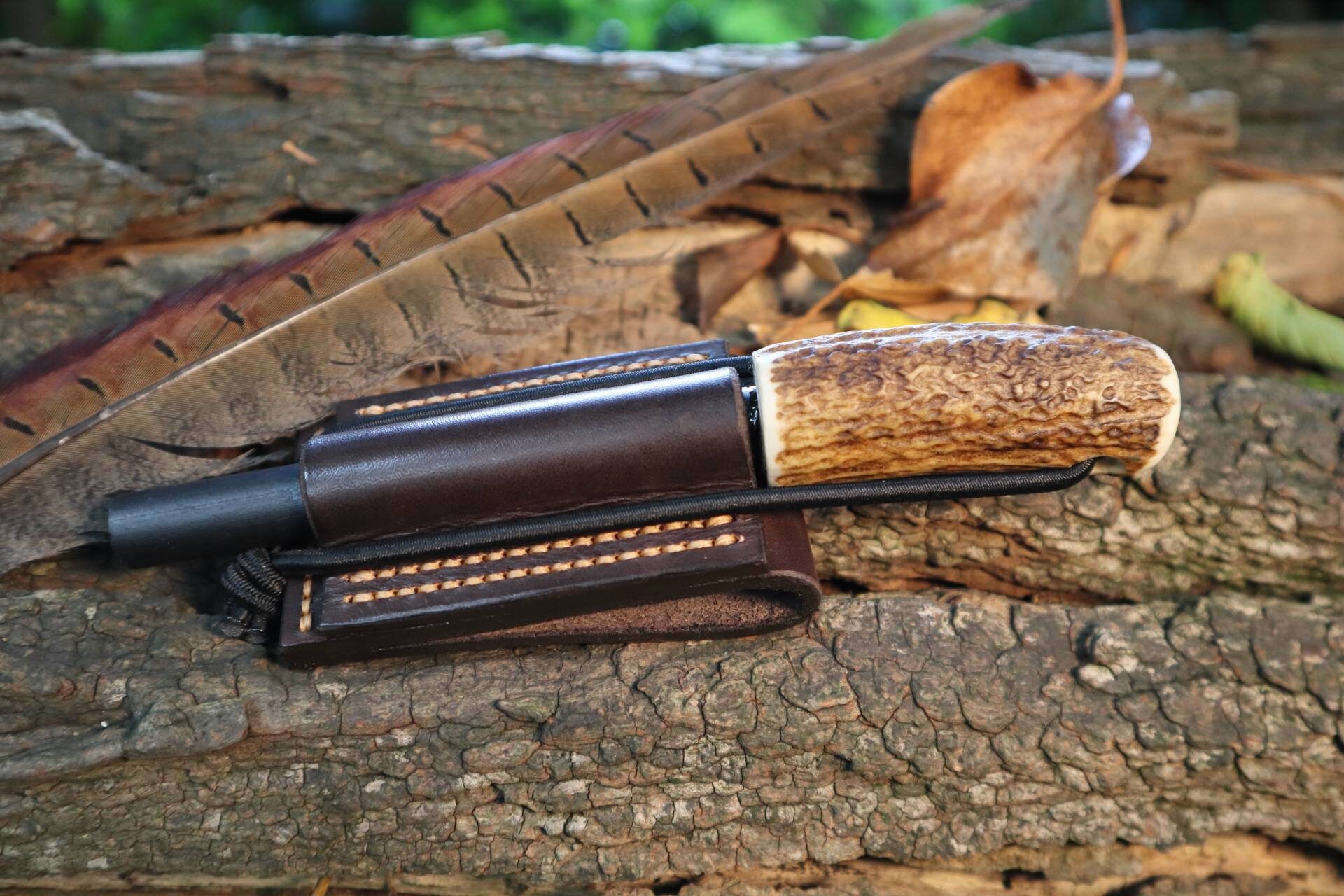 Antler Handle Ferro Rod With Leather Sheath - Etsy UK