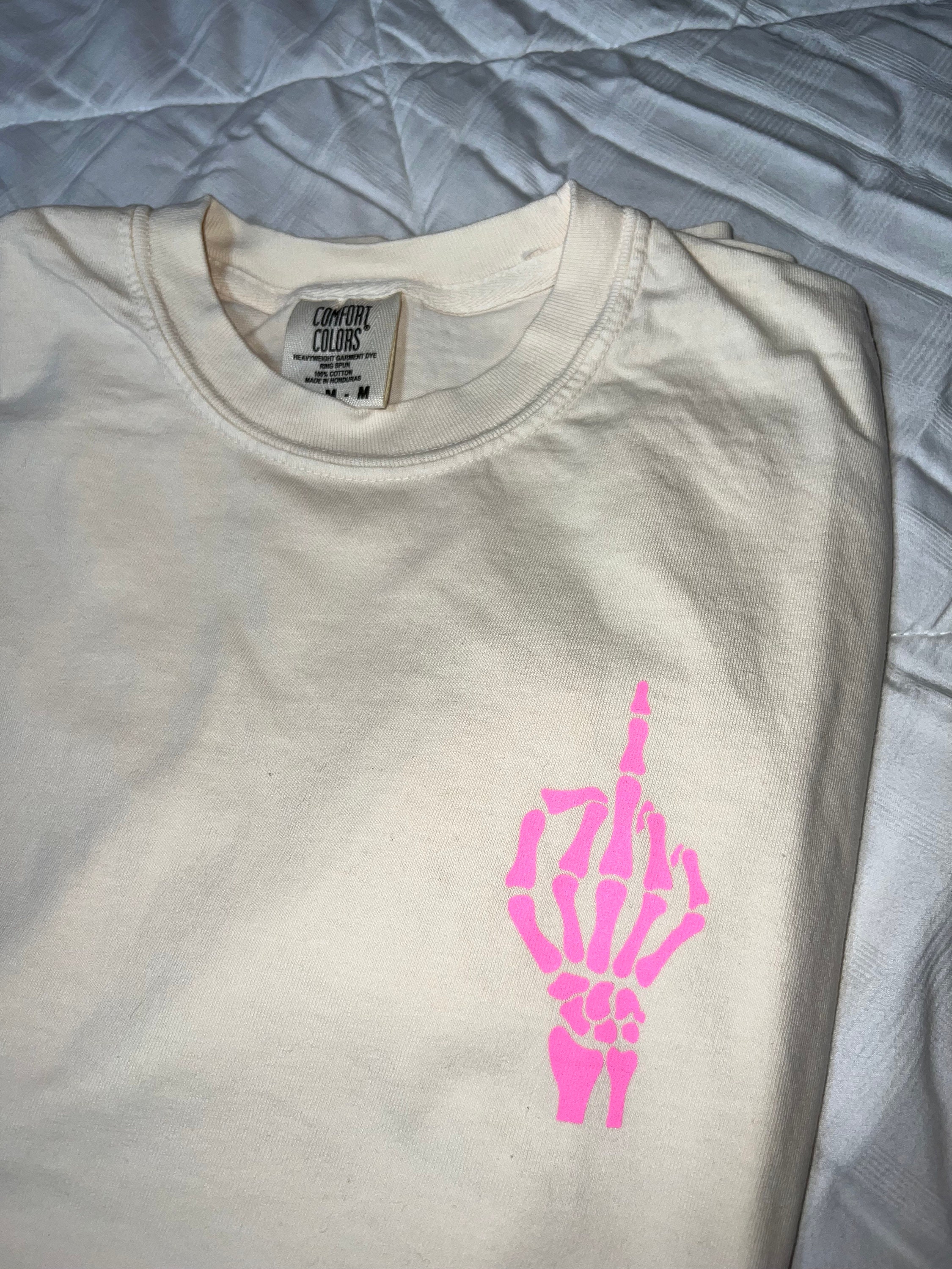 Skeleton Middle Finger Tee Middle Finger Tshirt Fu Tshirt Funny Tshirt ...