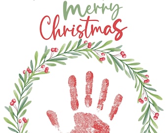 Merry Christmas Handprint Art, Christmas Handprint Art, Printable ...