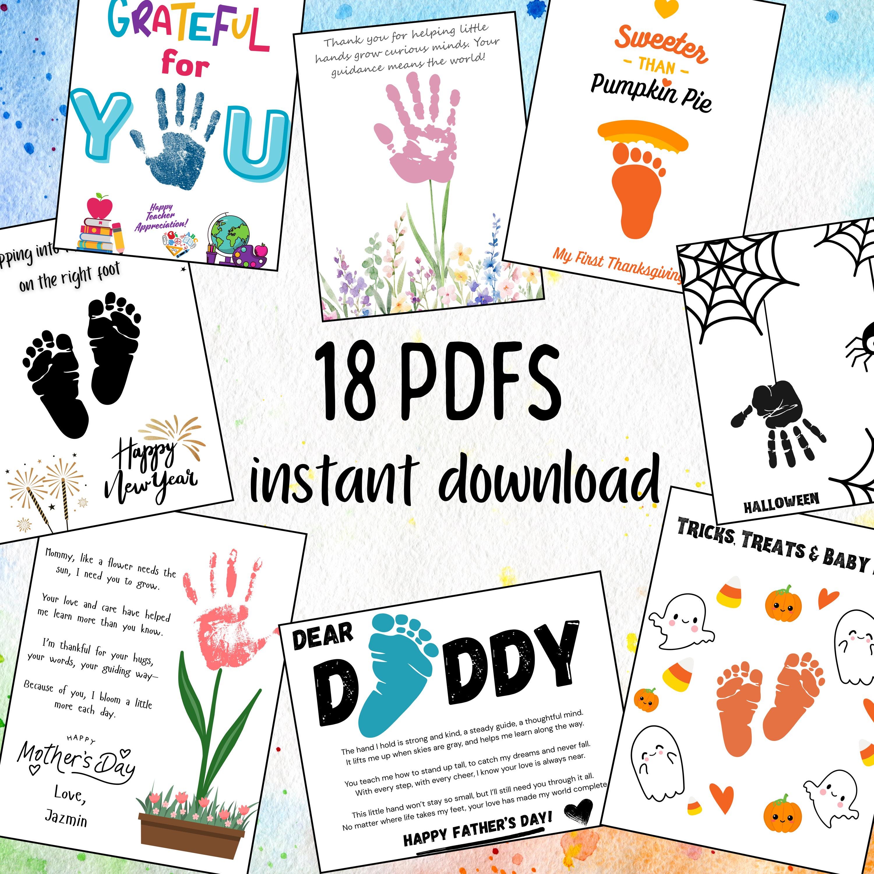 Handprint and Footprint Crafts Bundle - 18 Year-round DIY Art ...