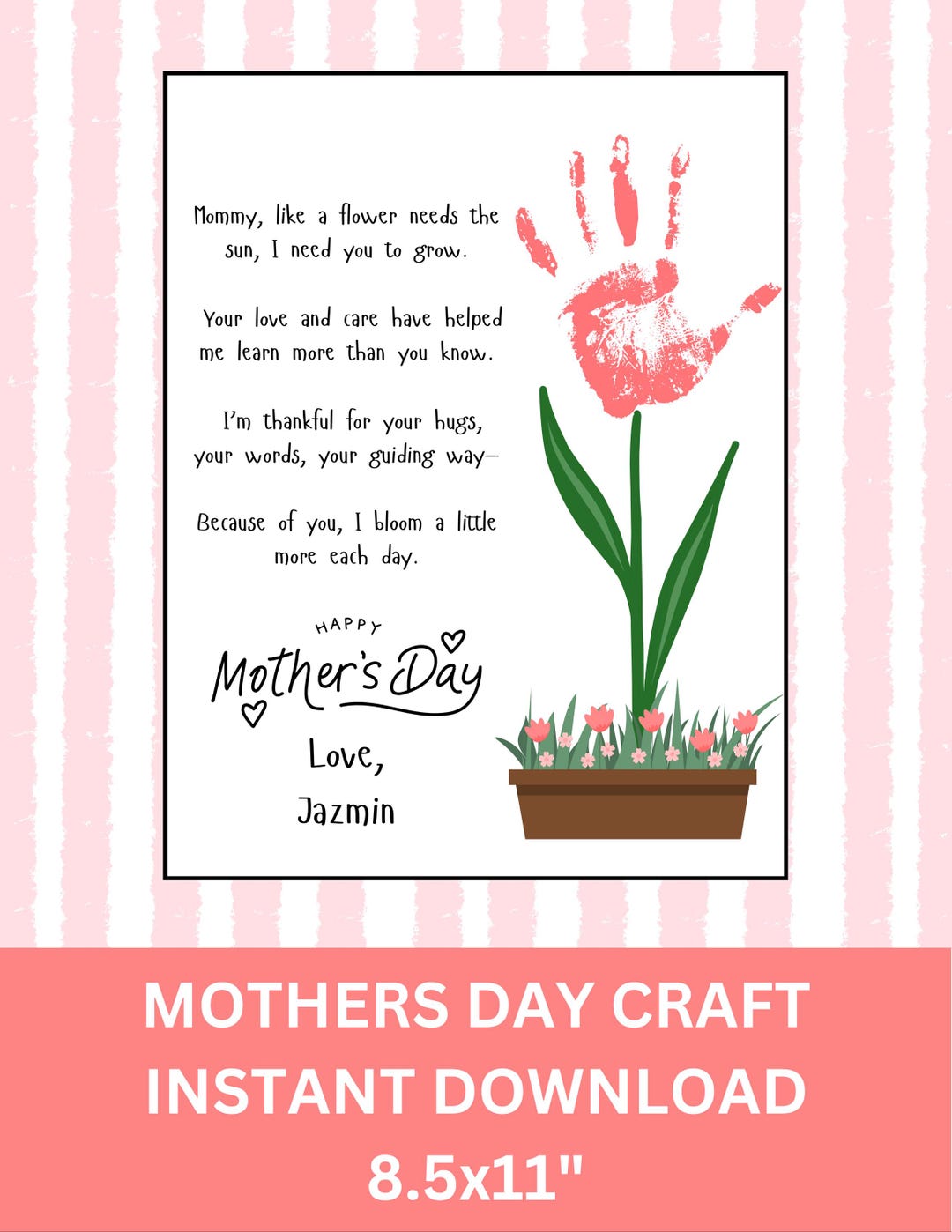 Happy Mother’s Day Gift DIY Handprint for Mom – Custom Mother’s Day ...