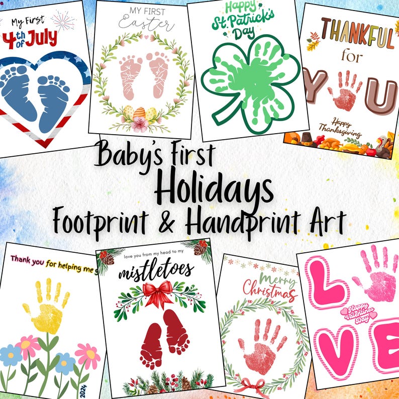 Handprint and Footprint Crafts Bundle - 18 Year-round DIY Art ...