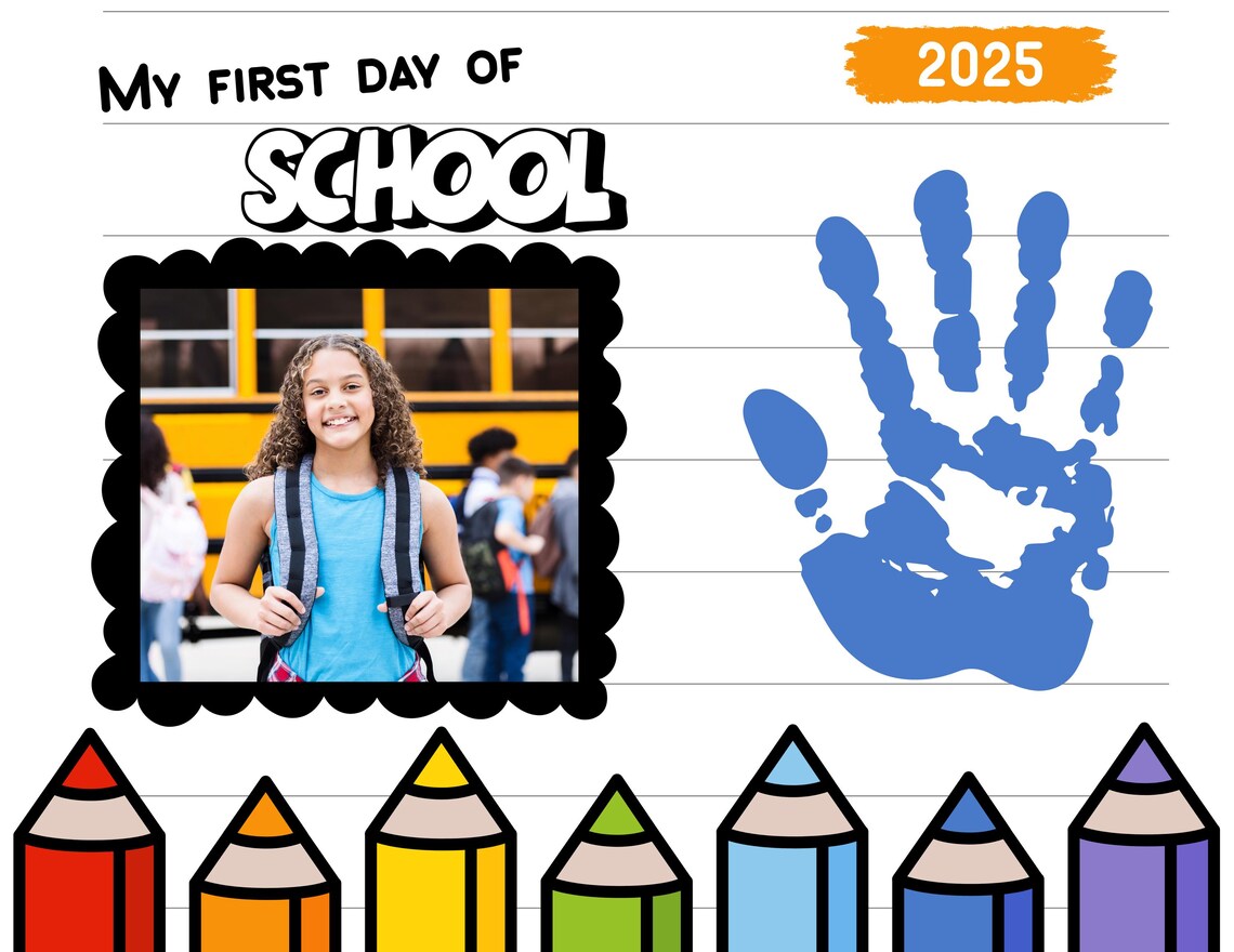 Back to School Handprint & Photo Craft – First Day of School 2025 ...