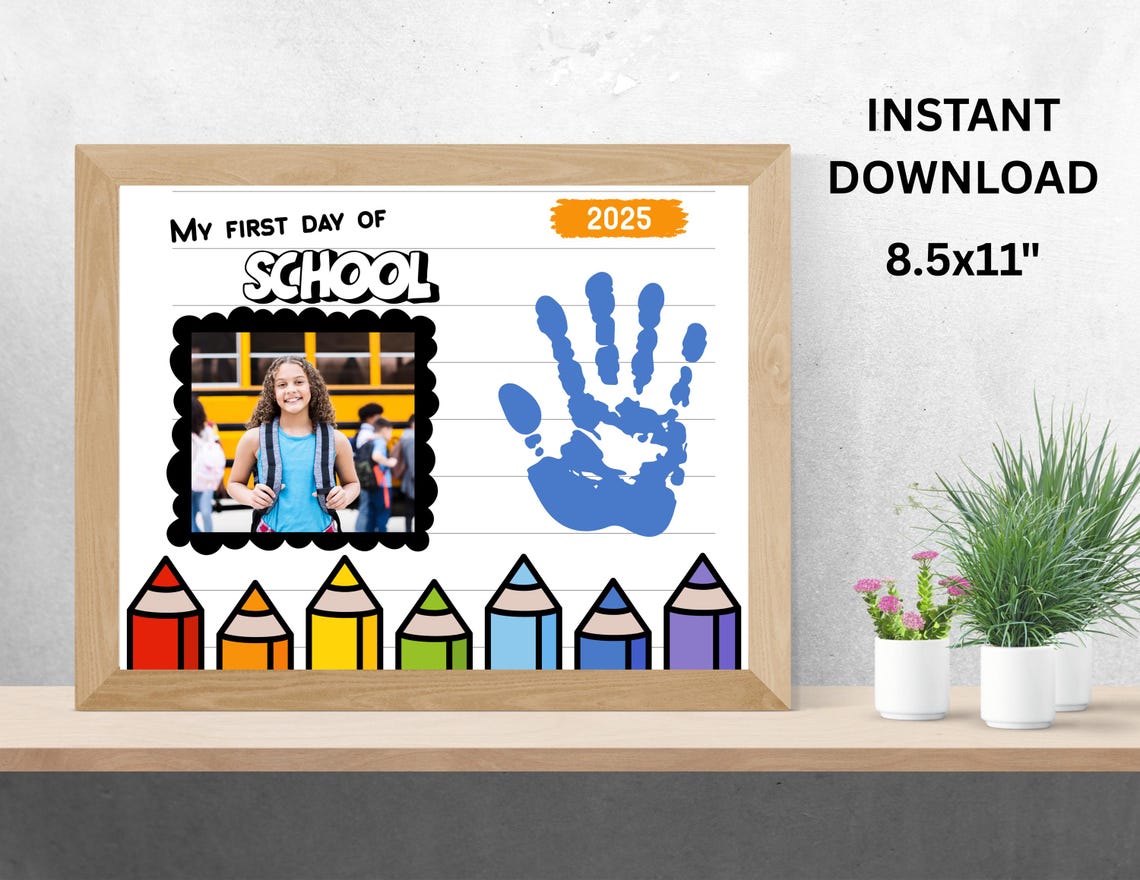 Back to School Handprint & Photo Craft – First Day of School 2025 ...