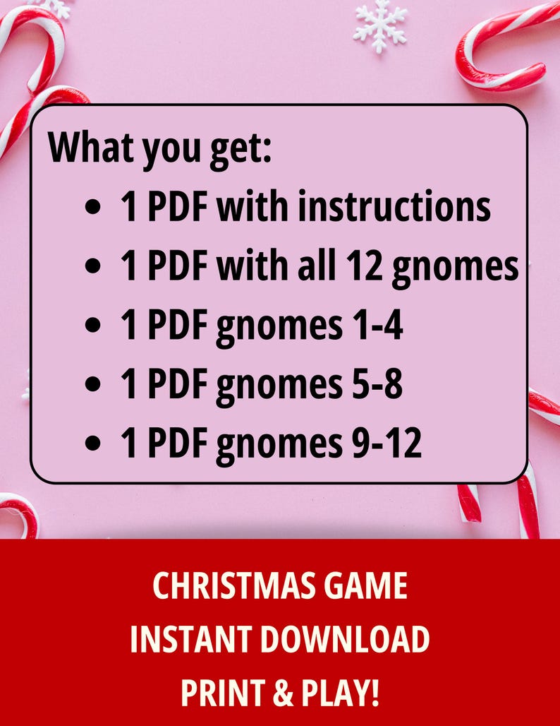 Gnome Scavenger Hunt Christmas Game for Families, Printable Christmas ...