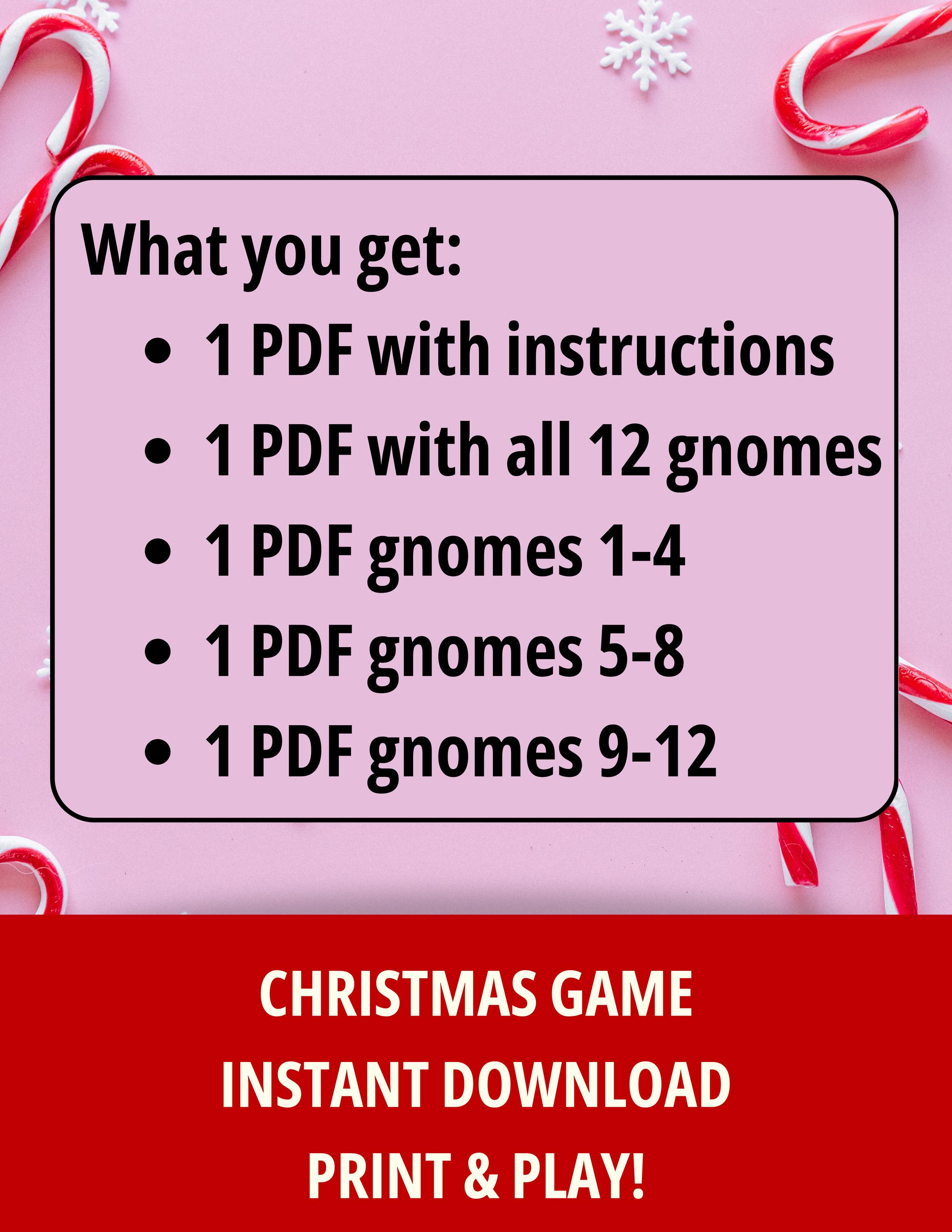 Gnome Scavenger Hunt Christmas Game for Families, Printable Christmas ...