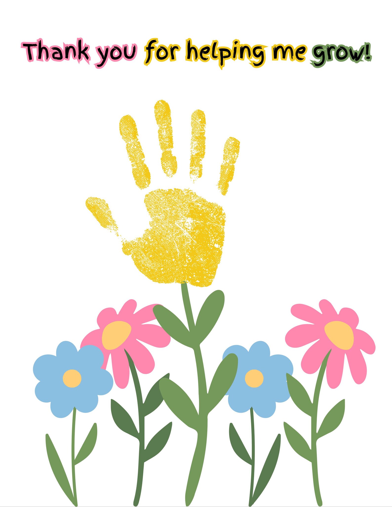 Teacher Appreciation Handprint Art: Thank You Gift (digital Download ...