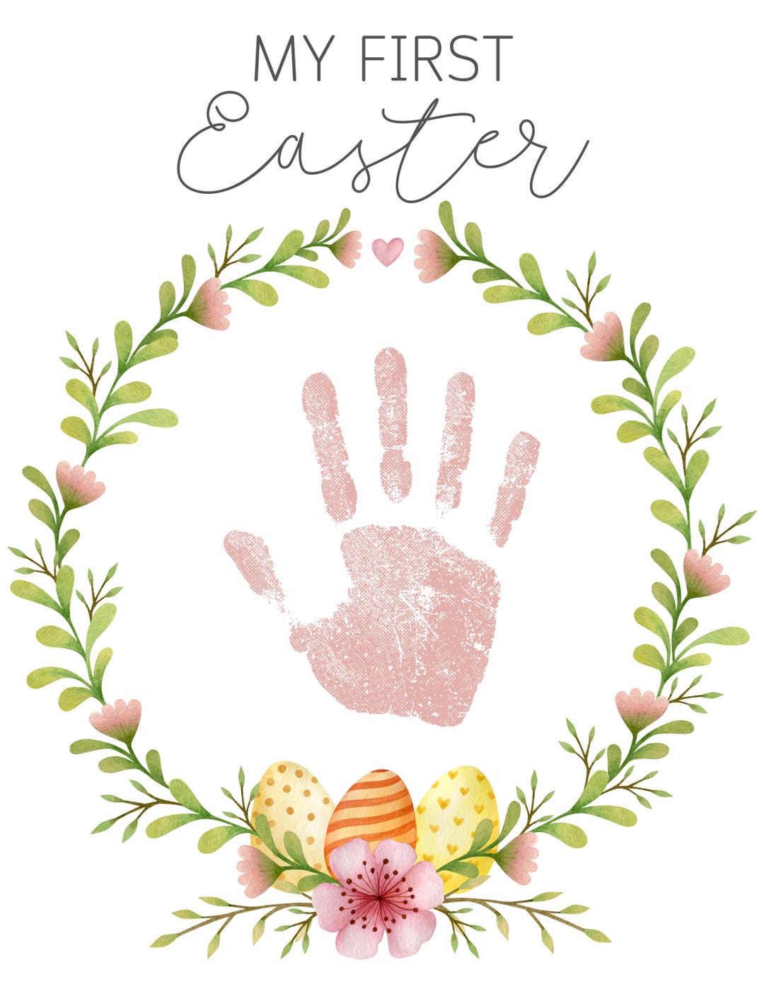 Baby's First Easter Handprint Art: DIY Spring Craft (PDF Printable) - Etsy