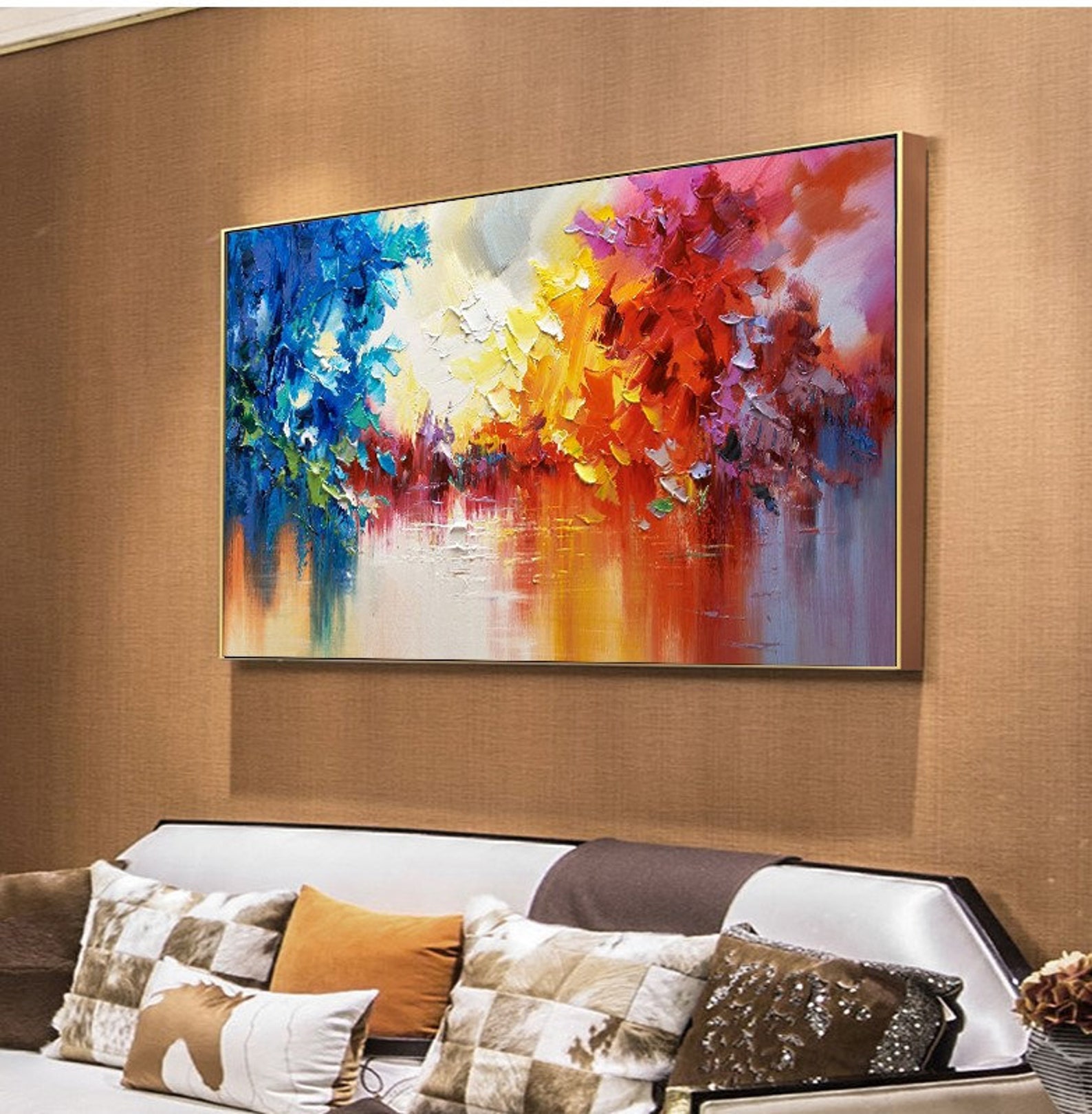 Modern Colorful Wall Art Extra Large Bright Color Artwork | Etsy