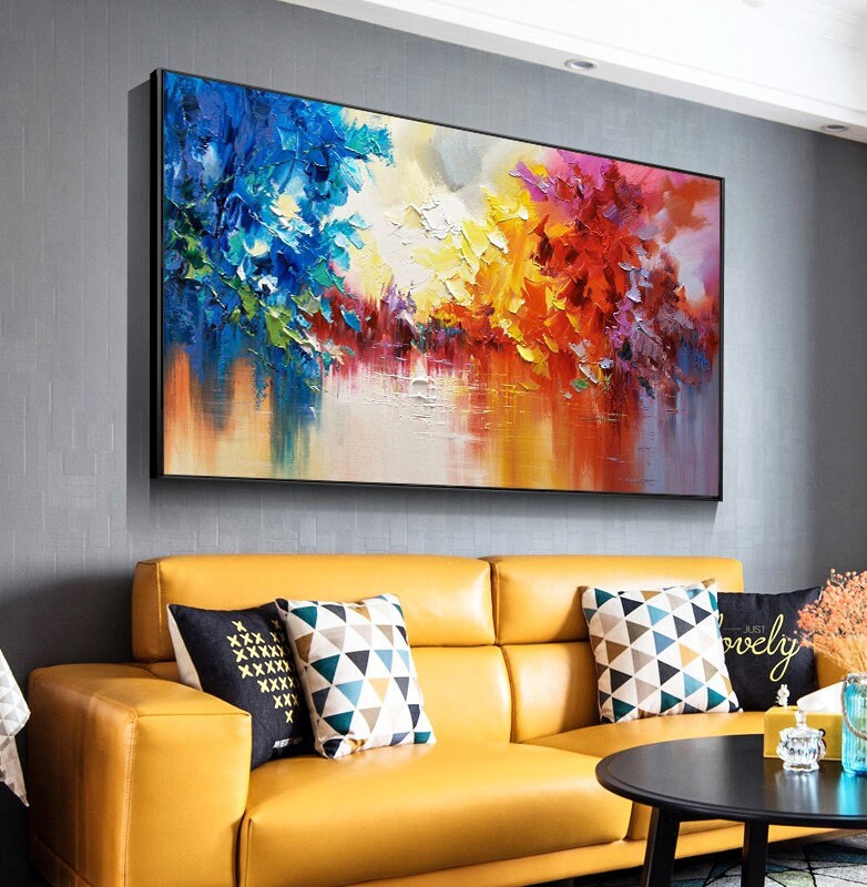 Modern Colorful Wall Art Extra Large Bright Color Artwork | Etsy