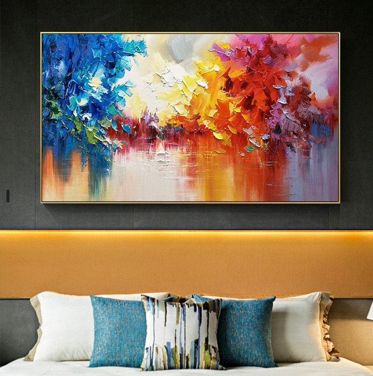 Modern Colorful Wall Art Extra Large Bright Color Artwork | Etsy