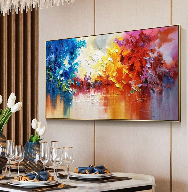 Modern Colorful Wall Art Extra Large Bright Color Artwork | Etsy