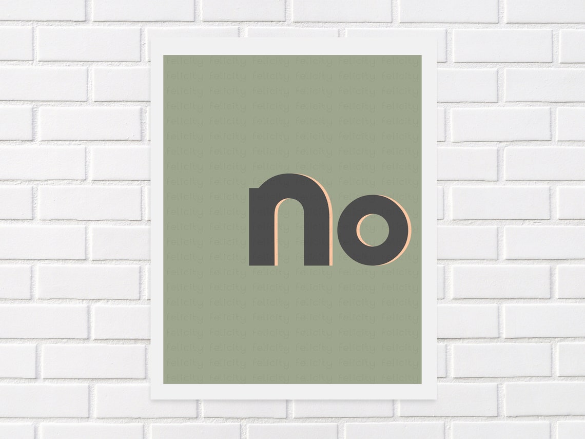 Say No Printable, Say No Print, Typography Wall Art, Typography Poster ...