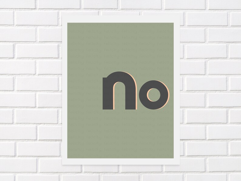 Say No Printable, Say No Print, Typography Wall Art, Typography Poster ...