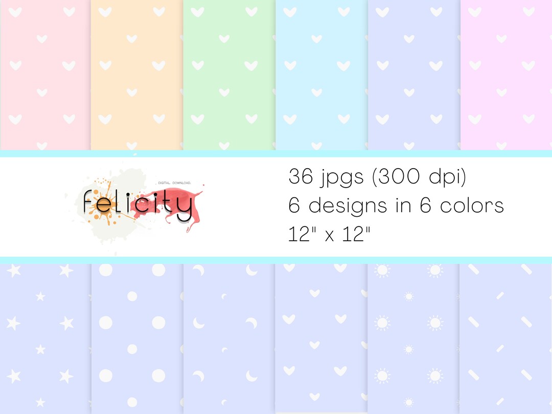 Pastel Seamless Digital Paper, Digital Paper Set, Digital Paper Bundle ...
