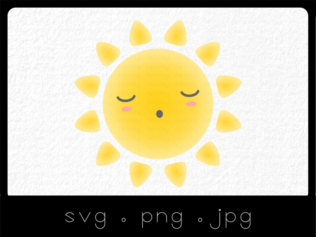 Sleepy Sun Svg, Sun Svg, Glowing Sun Svg, Nursery Svg, Kids Svg, Sleepy ...
