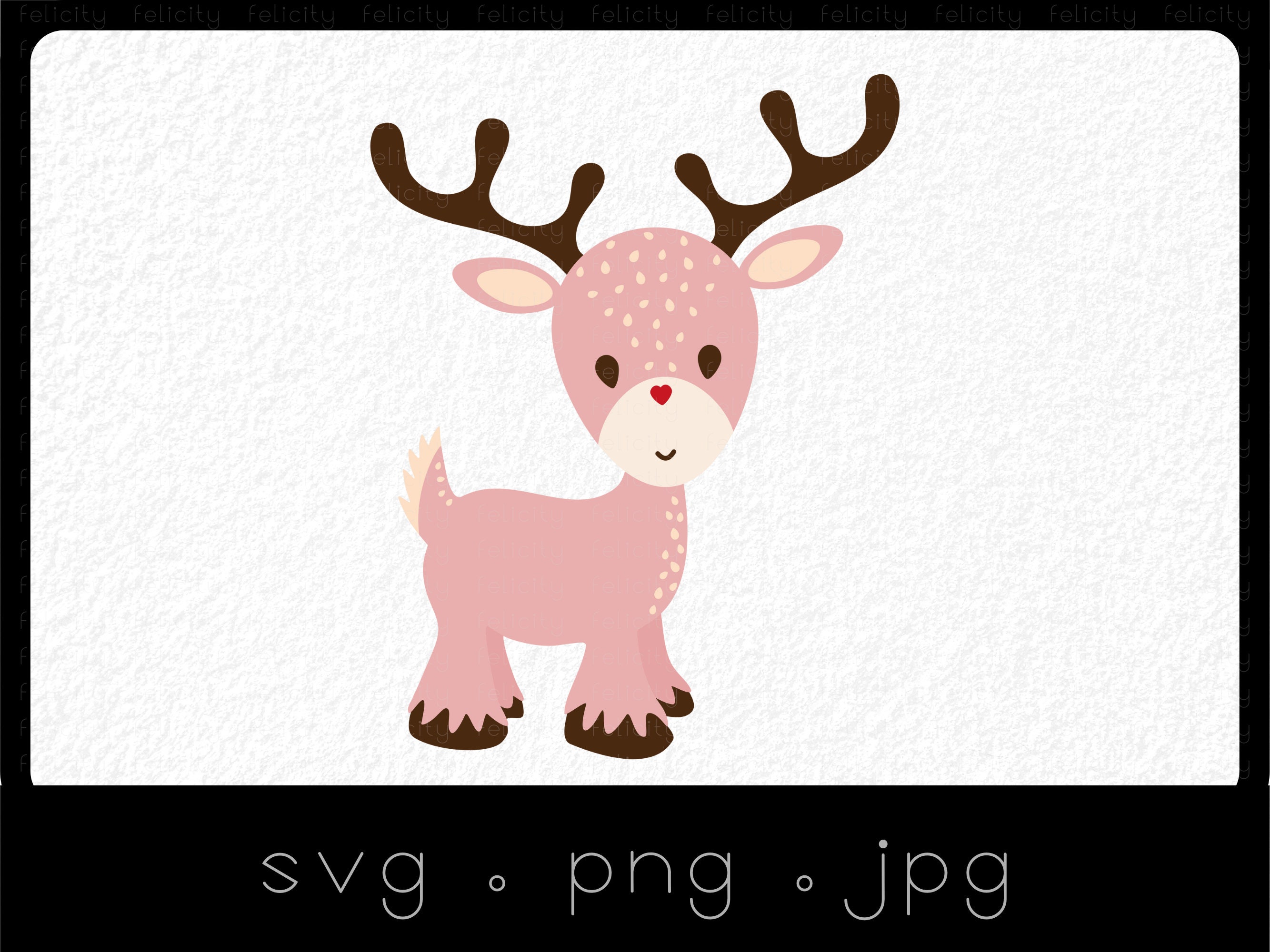 Pink Reindeer Svg, Pink Reindeer Png, Cute Reindeer Svg, Cute Reindeer ...