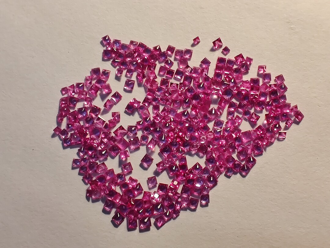 Natural Pink Ruby Square Princess Cut 1.50 MM | AA Quality Faceted ...