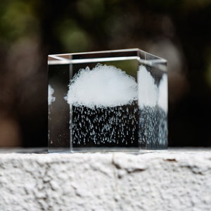 Crystal Cloud Rain Cube, Wolke, Sky, Rain, Cloud Sculpture, Paperweight ...