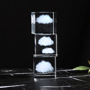 Crystal Cloud Rain Cube, Wolke, Sky, Rain, Cloud Sculpture, Paperweight ...