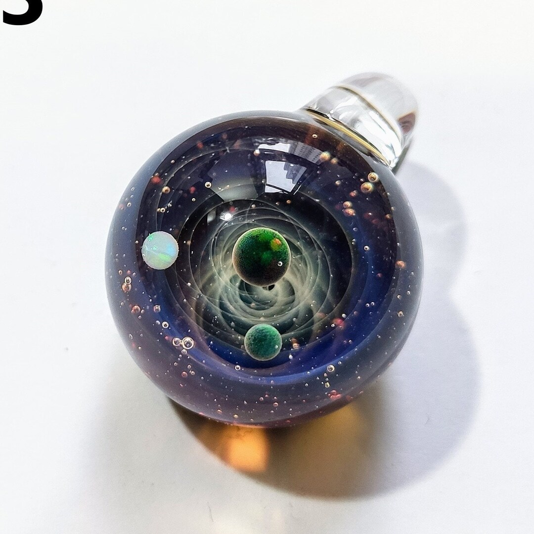 GALAXY PENDANT, OPAL Space Ball, Glass Dome Space Blown Glass Universe ...
