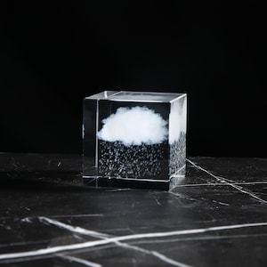 Crystal Cloud Rain Cube, Wolke, Sky, Rain, Cloud Sculpture, Paperweight ...