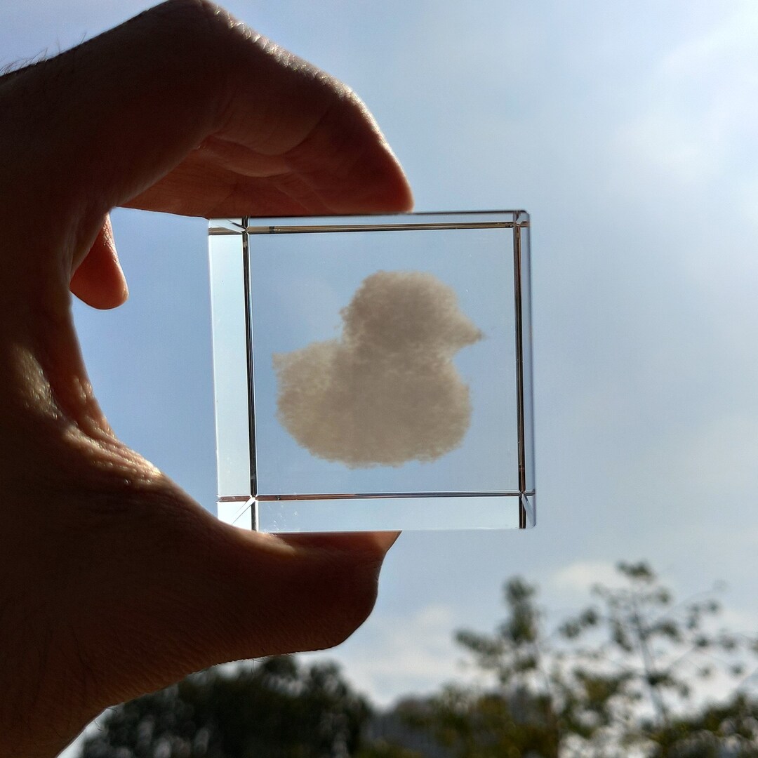 FLOWING WHITE CLOUD Duck, Cute Duck Crystal, Lightweight Clear Charm ...