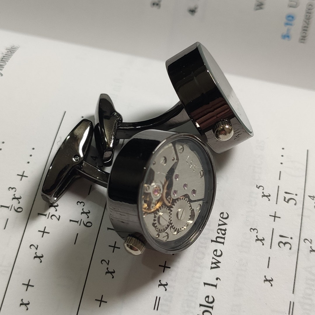 Steampunk Watch Movement Cufflinks: Gunmetal & Silver - Etsy
