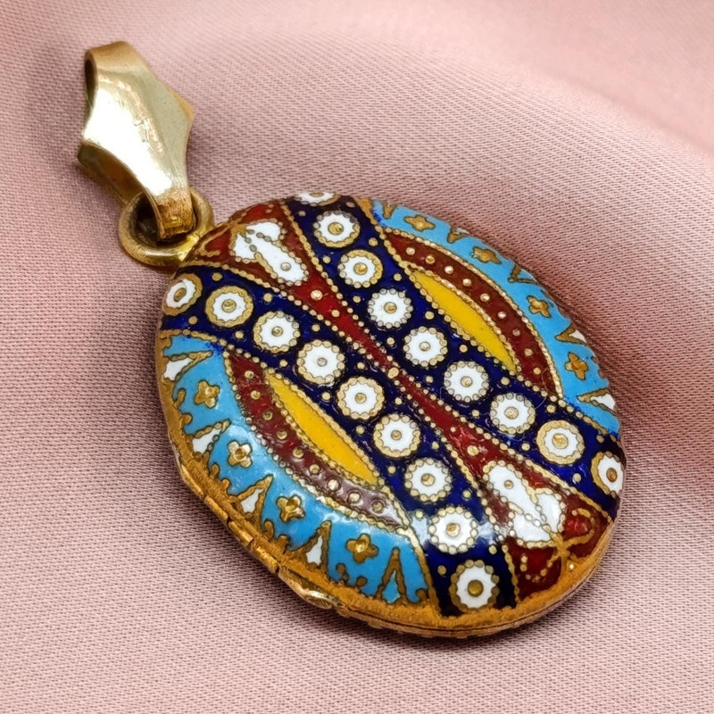 Enamel Locket - Etsy
