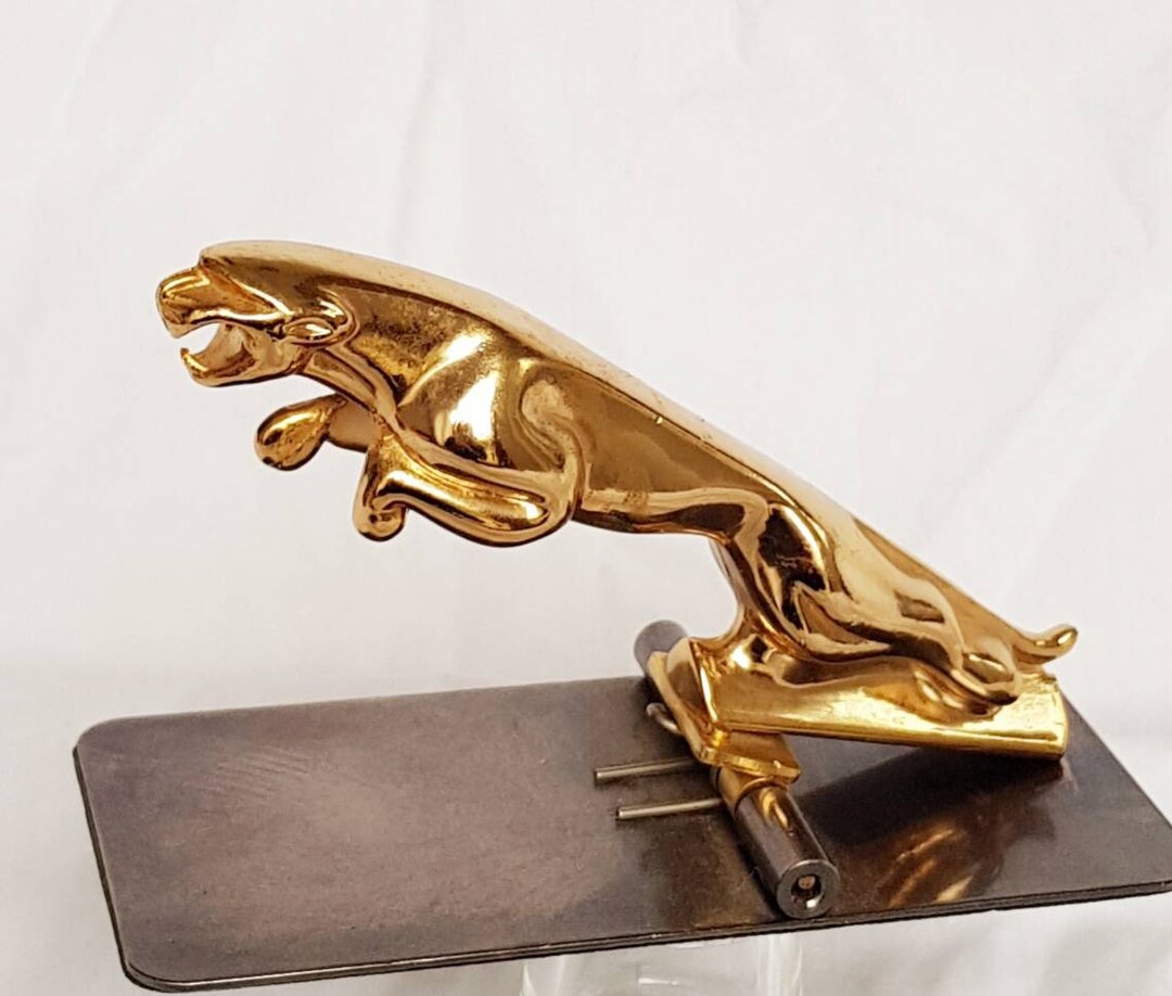 Jaguar Hood Ornament Gold Bonnet Etsy