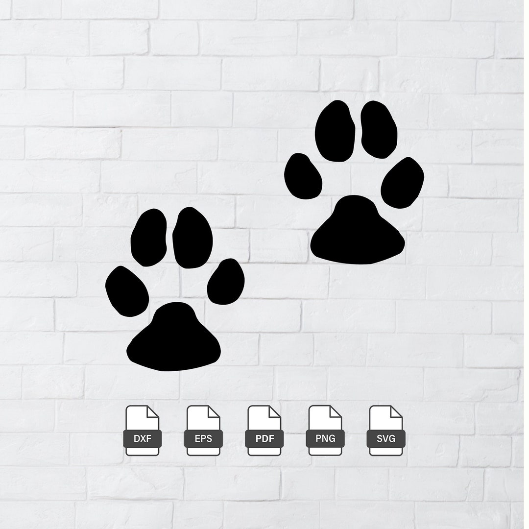 Paw Prints Design Left and Right Silhouette Cutting File - Etsy
