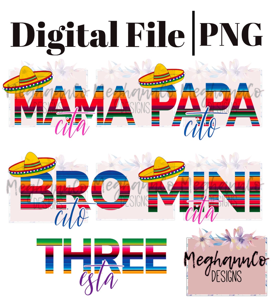 Three Esta Family Shirt PNG | Mama Papa Mini Cita PNG | Fiesta Party ...