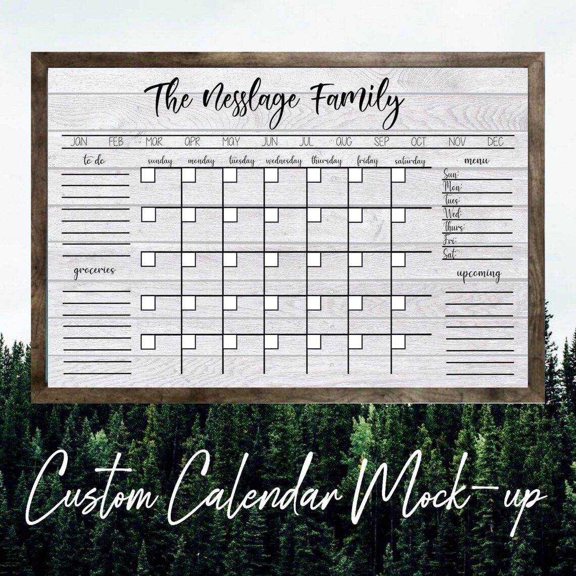Custom Digital Printable Family Calendar | Large Family Calendar 2023 ...