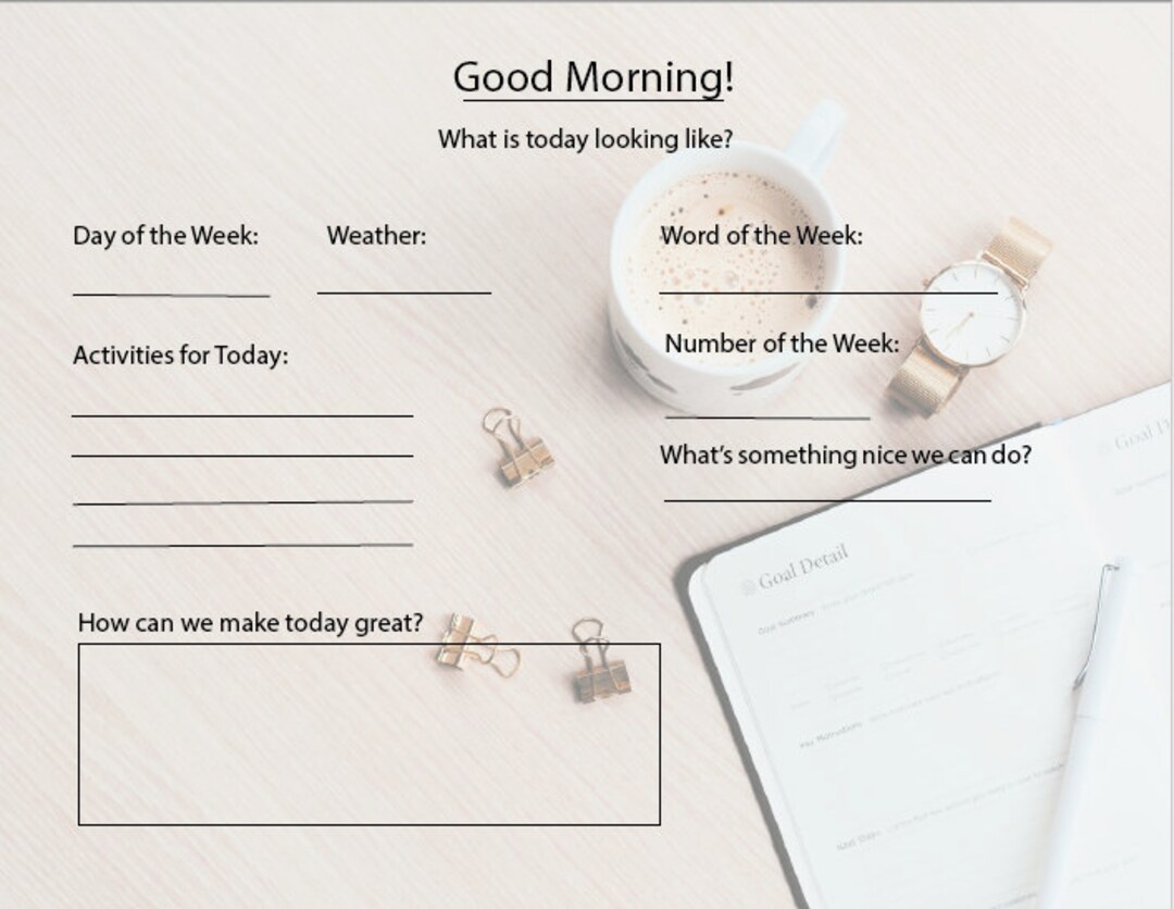 Good Morning Learning Chart for Toddlers | Learning Chart, Day Planner ...