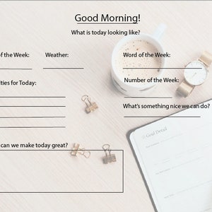 Good Morning Learning Chart for Toddlers Learning Chart Day - Etsy