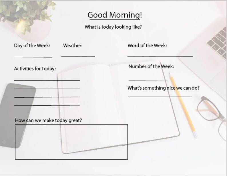 Good Morning Learning Chart for Toddlers Learning Chart Day - Etsy