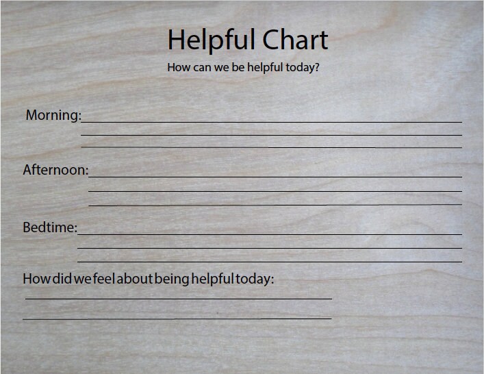 Helper Chart for Toddlers | Learning Chart, Day Planner for Parents and ...