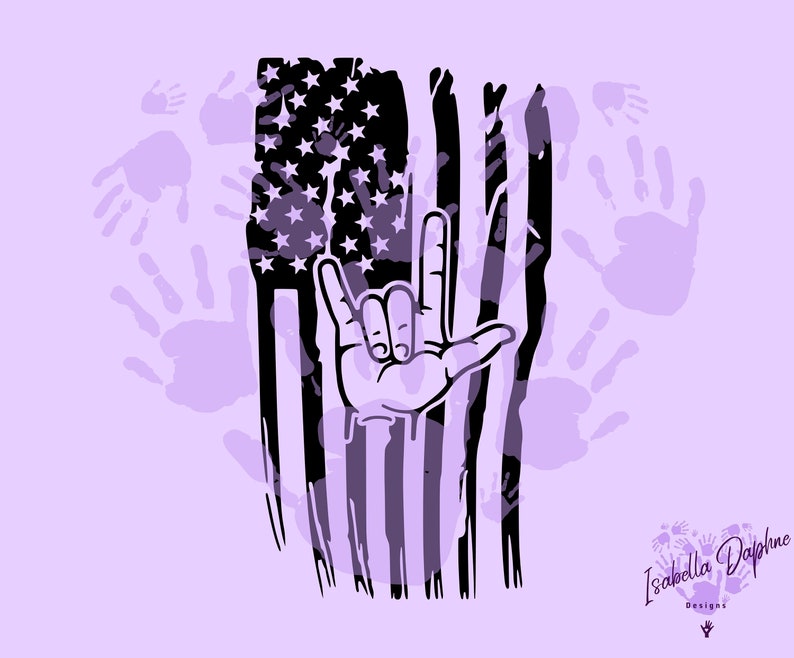 American Flag Love ASL Decal, HOH, Sign Language - Etsy