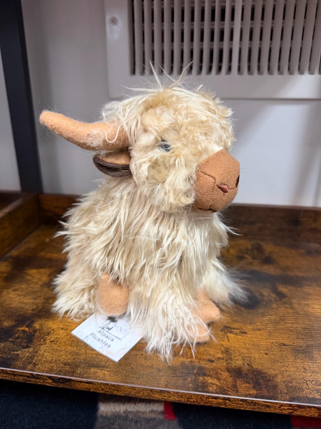 Alpaca Highland Cow Plush, 100% Baby Alpaca Fleece Stuffed Animal ...