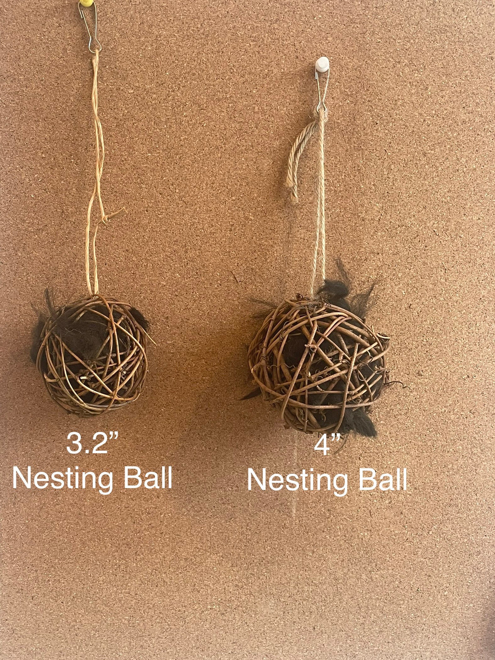 Globe Grapevine Hummingbird Bird Nest Starter, Nesting Balls, Raw ...