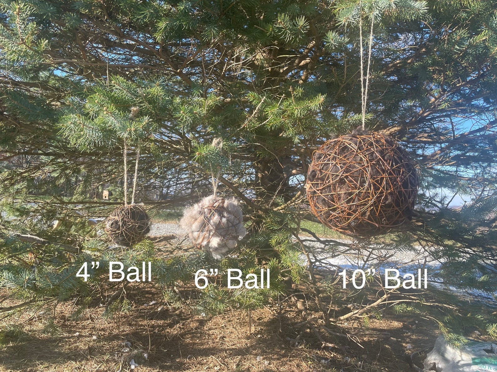 Globe Grapevine Hummingbird Bird Nest Starter, Nesting Balls, Raw ...