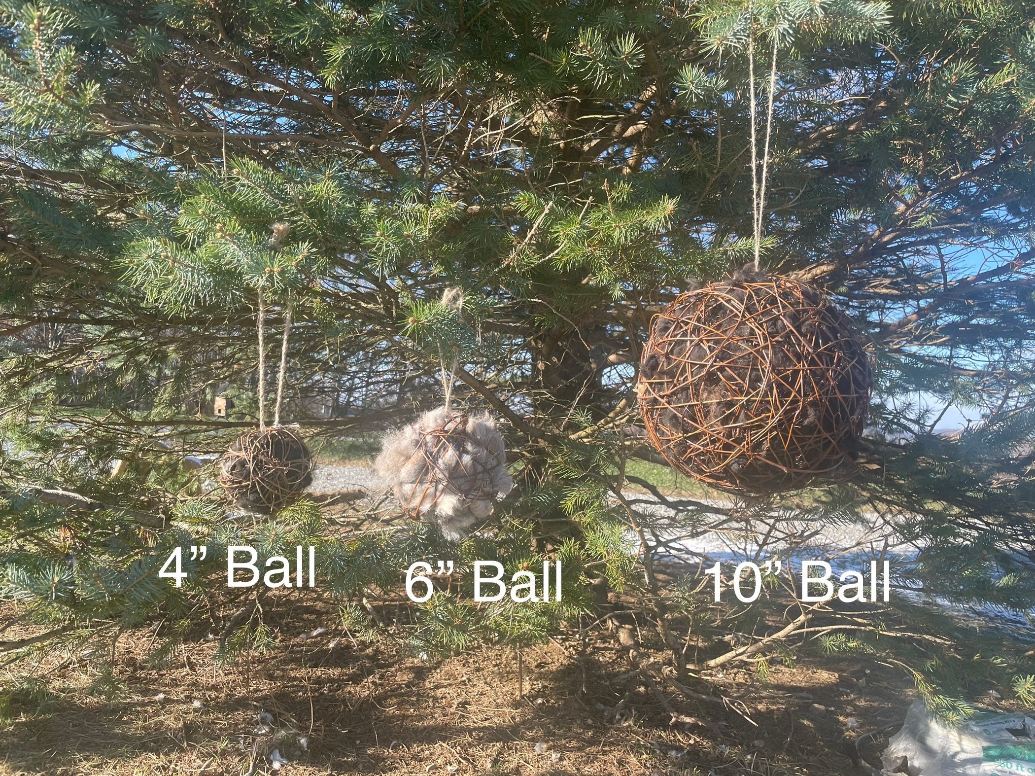 Globe Grapevine Hummingbird Bird Nest Starter, Nesting Balls, Raw ...