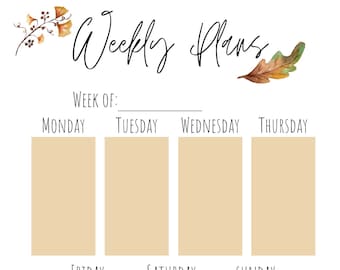 Fall Daily Planner, Printable, PDF File - Etsy