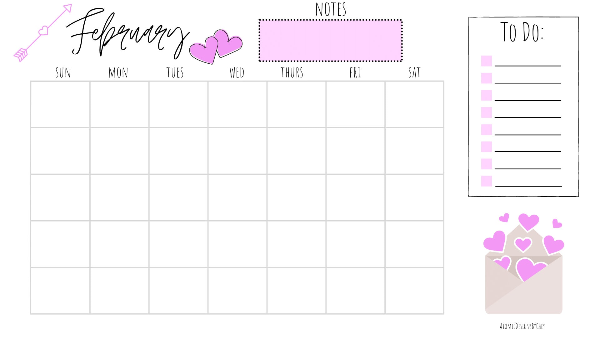 Themed Calendar, Printable, PDF File - Etsy